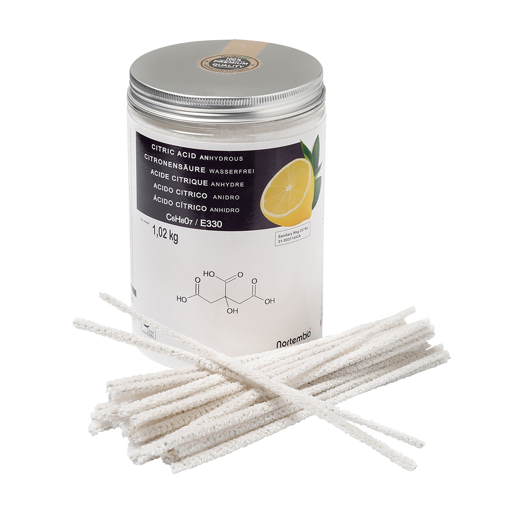 Citric acid powder including pipe cleaners, 80 pcs - By The Glass